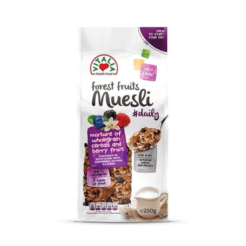 Vitalia Forest Fruits Muesli 250g خليط الحبوب الكاملة والتوت ...